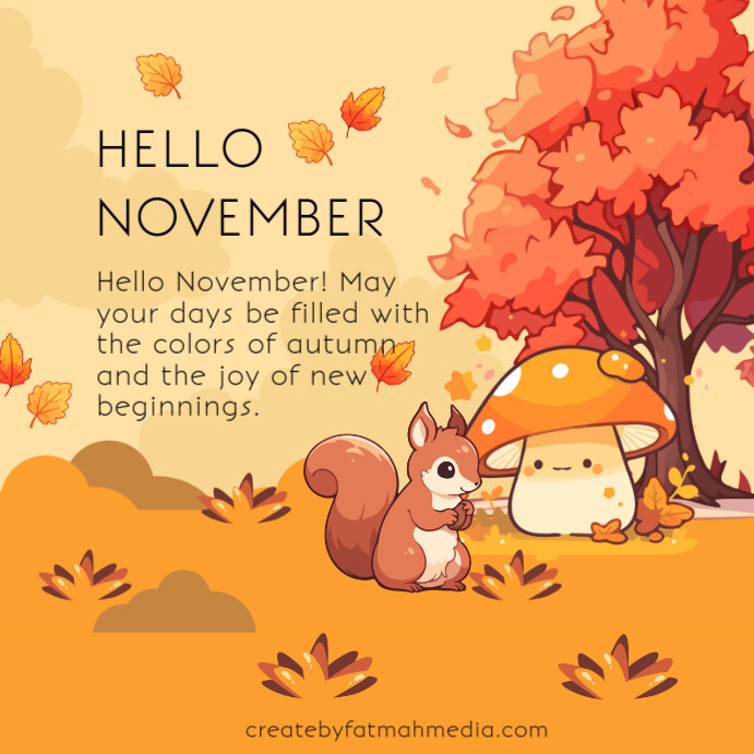 Joyful Hello November Instagram Post Templat | PosterMyWall