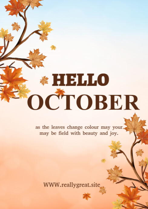 Plantilla de Joyful Hello October A4 | PosterMyWall