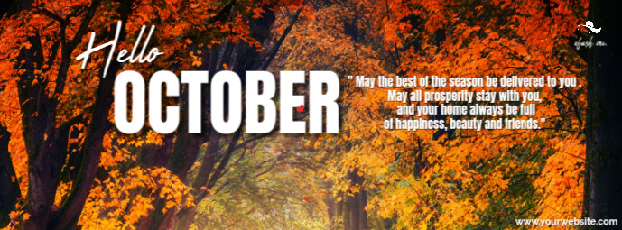 Joyful Hello October Facebook Cover Photo Template | PosterMyWall