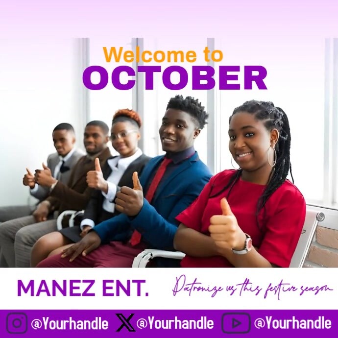 Joyful Hello October Instagram Post Template | PosterMyWall