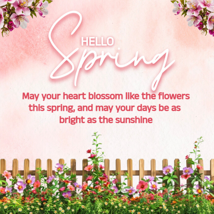 Copy of Joyful Hello Spring A4 | PosterMyWall