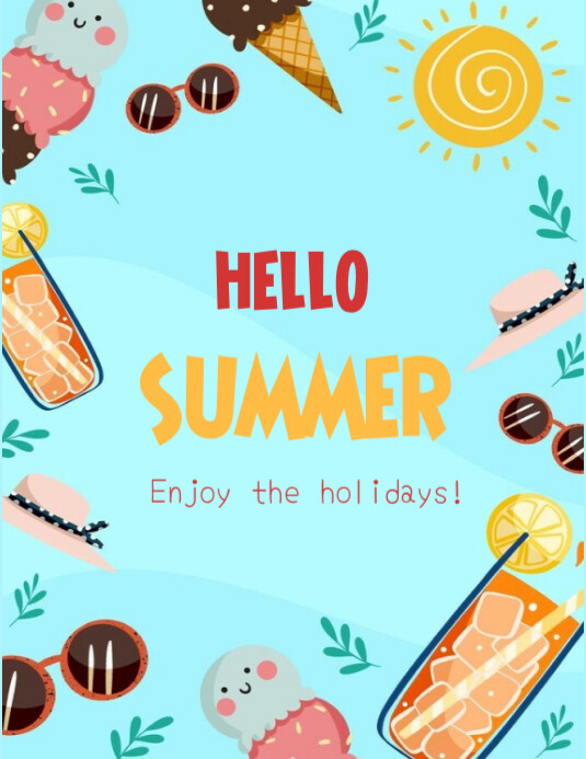 Joyful Hello Summer Flyer (us Letter) Template | PosterMyWall