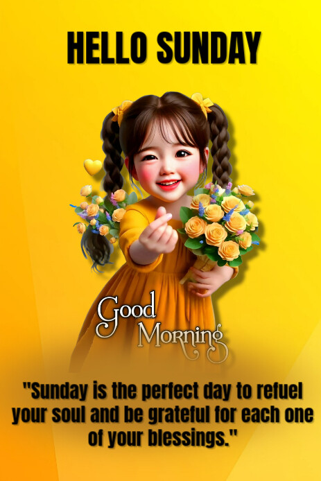 Szablon Joyful Hello Sunday Pinterest Graphic | PosterMyWall