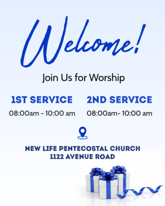 Joyful Holiday Welcome New Member Christmas Service Flyer Card Church ...