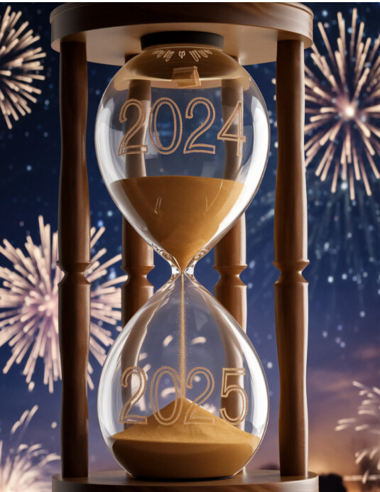 Copy of Joyful Hour Glass Clock Happy New Year Flyer (us Letter ...