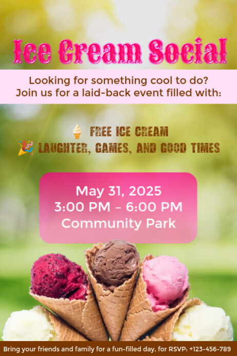 Copy of Joyful Ice Cream Social Event Poster | PosterMyWall