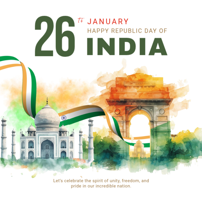 Joyful India Republic Day Online Wish Social Media Post Instagram Post ...