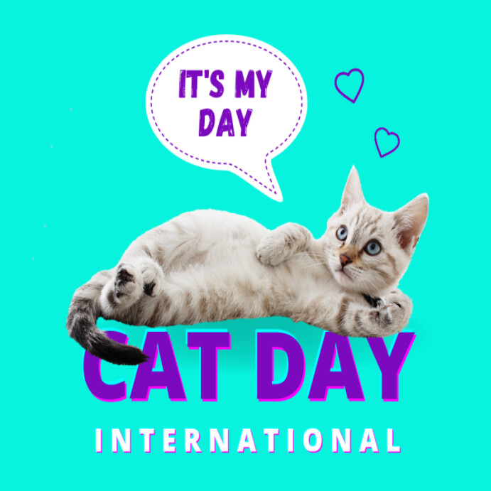 Modèle Joyful International Cat Day Instagram Post | PosterMyWall