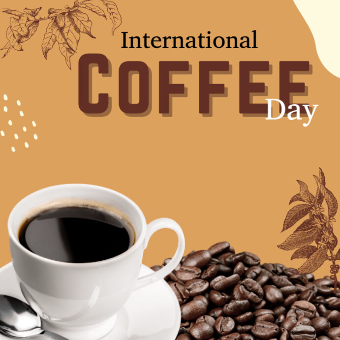 Joyful International Coffee Day Instagram Post Template | PosterMyWall