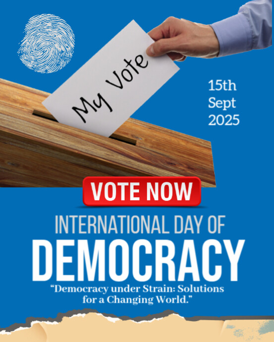 Joyful International Day Of Democracy Instagram Portrait Template ...