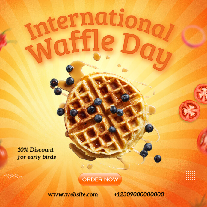 Plantilla de Joyful International Waffle Day Instagram Post | PosterMyWall