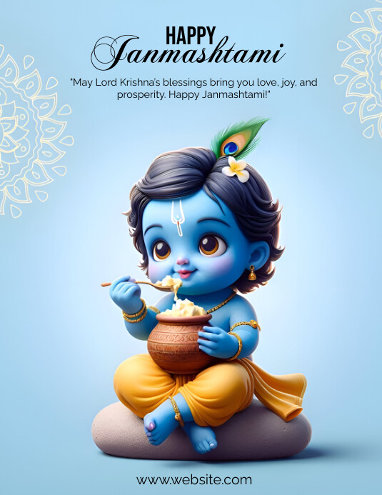 Copy of Joyful Janmashtami Flyer (us Letter) | PosterMyWall