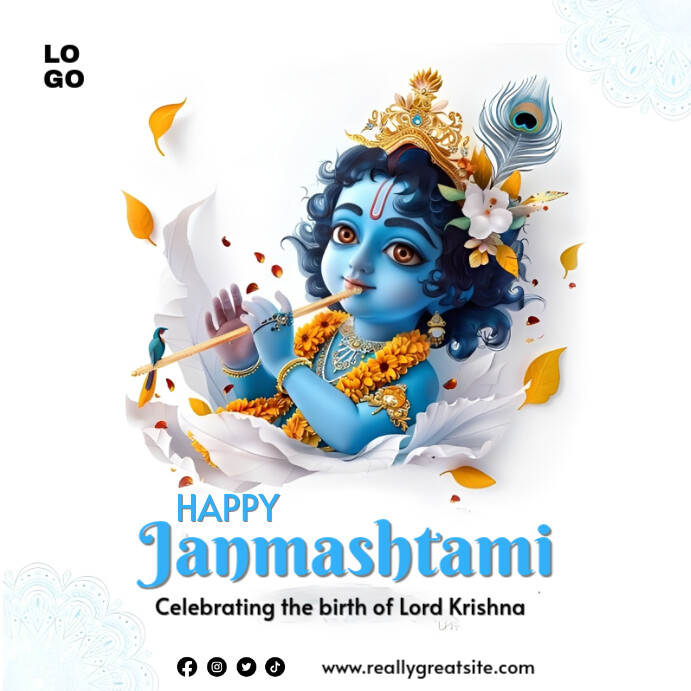 Joyful Janmashtami Wishes Instagram Post Template | PosterMyWall
