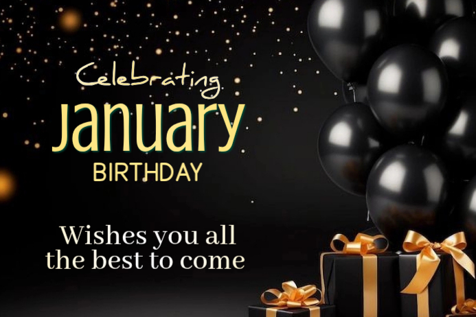 Joyful January Birthday Card Label Template | PosterMyWall