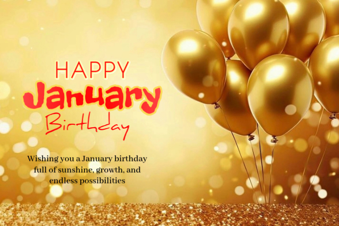 Joyful January Birthday Card Label Template | PosterMyWall