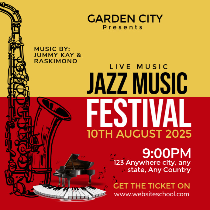 Joyful Jazz Music Festival Instagram Post Template | PosterMyWall