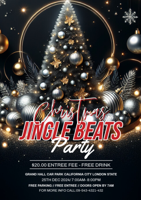 Joyful Jingle Beats Event A4 Template | PosterMyWall