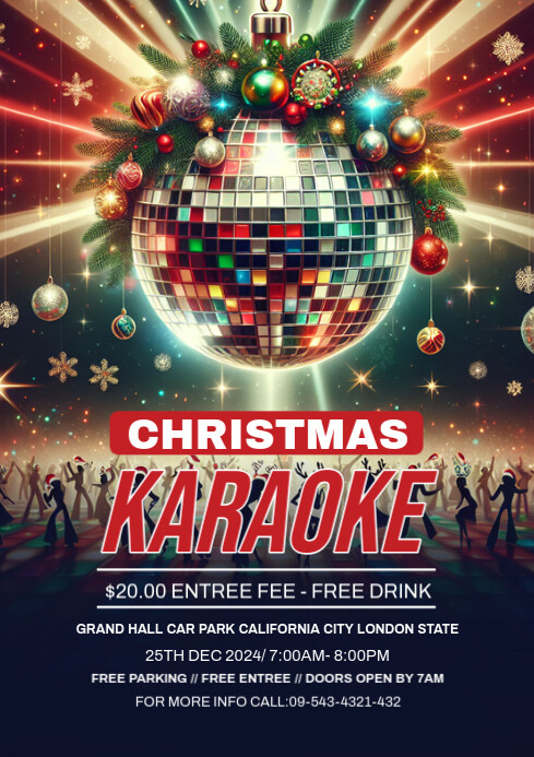 Joyful Jingle Beats Event A4 Template | PosterMyWall
