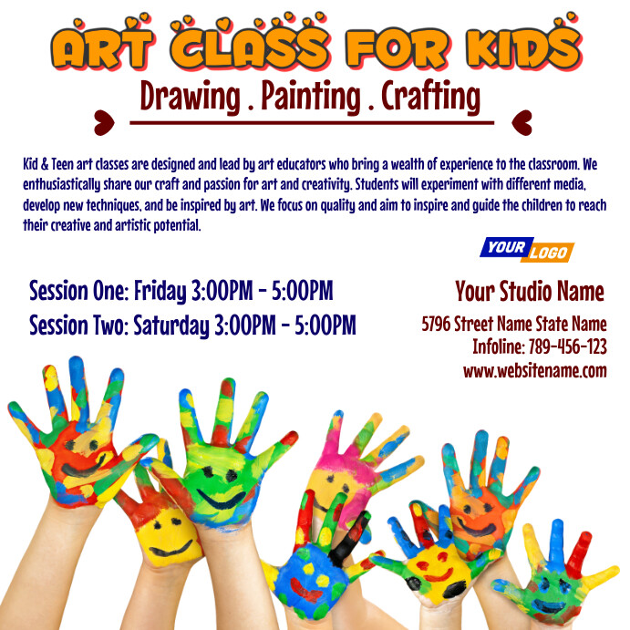 Joyful Kid Art Class Ad Flyer Template | PosterMyWall