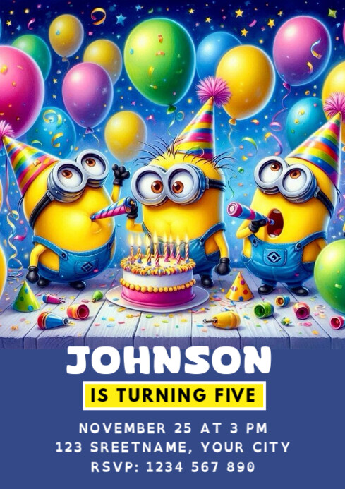 Joyful Kids Birthday A4 Template | PosterMyWall