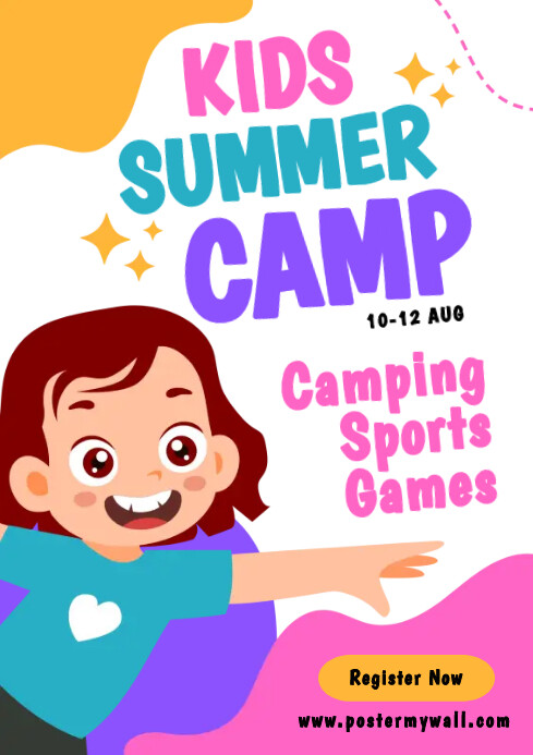 Plantilla de Joyful Kids Summer Camp A4 | PosterMyWall