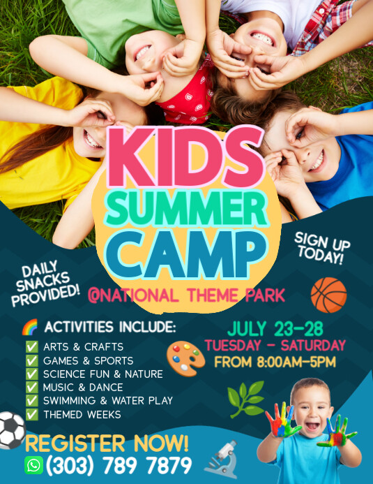 Copy of Joyful Kids Summer Camp Flyer (us Letter) | PosterMyWall