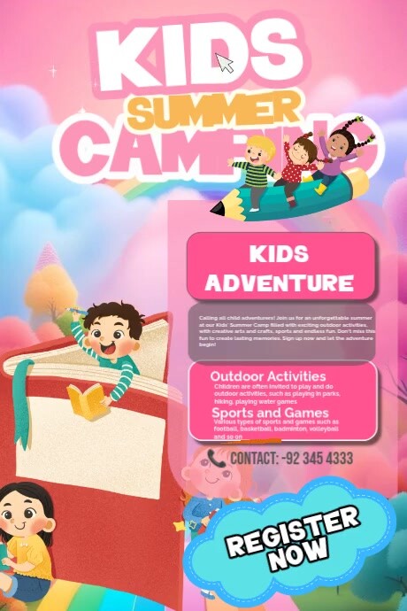 Joyful Kids Summer Camp Joyful Poster Template | PosterMyWall