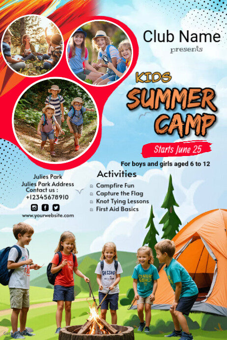 Joyful Kids Summer Camp Poster Templat | PosterMyWall