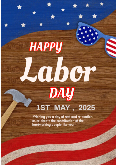 Joyful Labor Day A4 Template | PosterMyWall