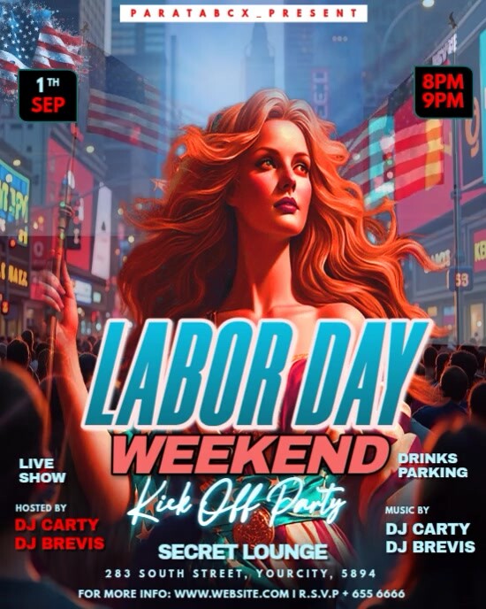 Joyful Labor Day Club Party Instagram Portrait เทมเพลต | PosterMyWall