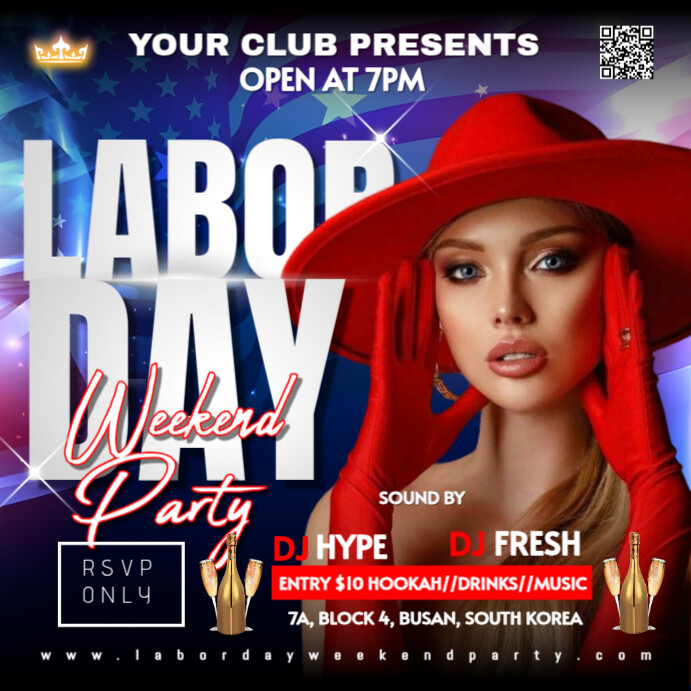 Joyful Labor Day Weekend Party Instagram Post Template | PosterMyWall