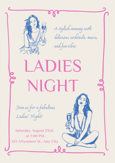 Copy of Joyful Ladies Night Party Ads Flyer A4 | PosterMyWall