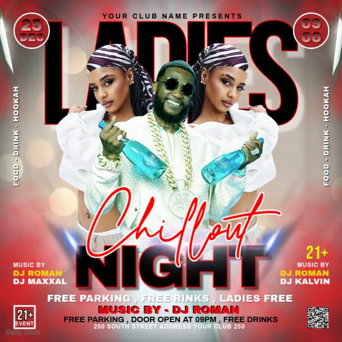 Joyful Ladies Night Party Flyer Square (1:1) Template | PosterMyWall