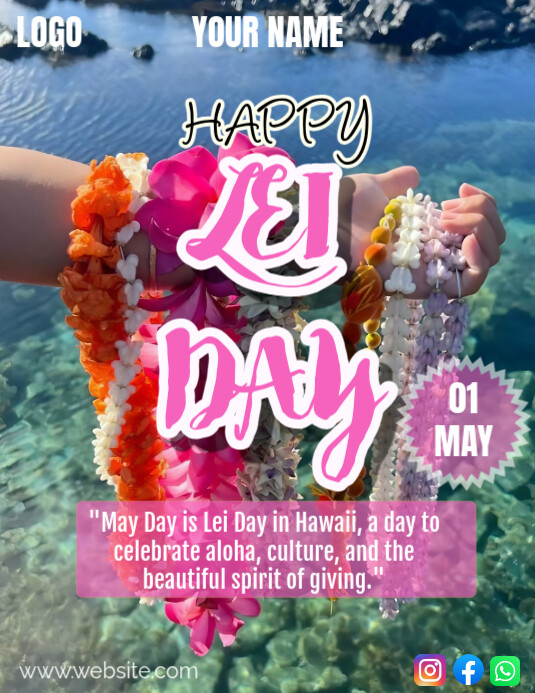 Joyful Lei Day Flyer (us Letter) Template | PosterMyWall