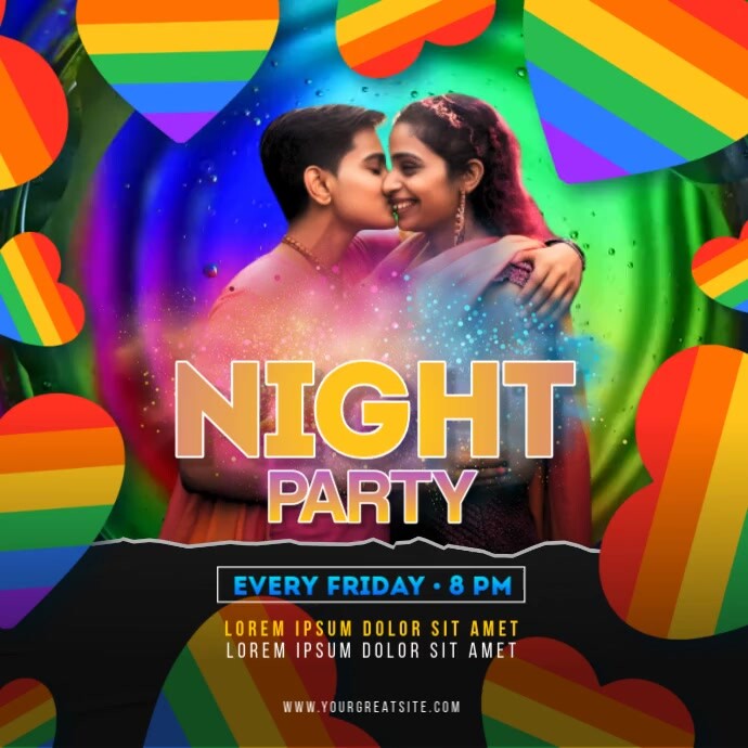 Copy of Joyful Lgbt Night Party Square (1:1) | PosterMyWall