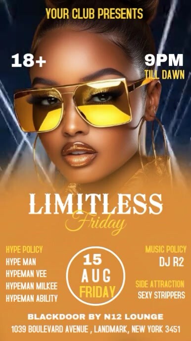 Joyful Limitless Friday Night Party Digital Display (9:16) Template | PosterMyWall