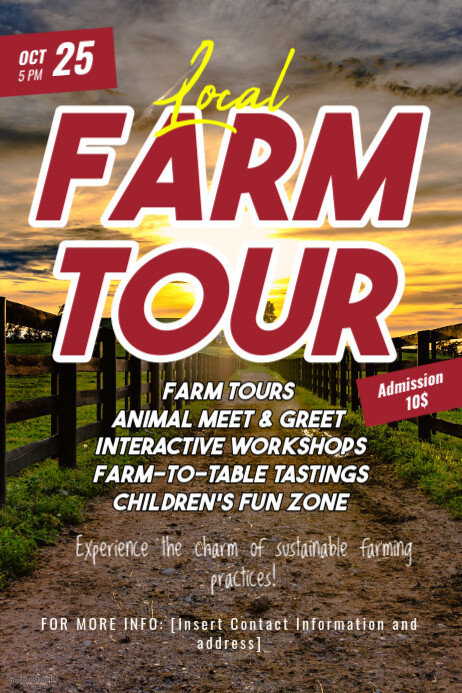 Copy of Joyful Local Farm Tour Poster Template | PosterMyWall