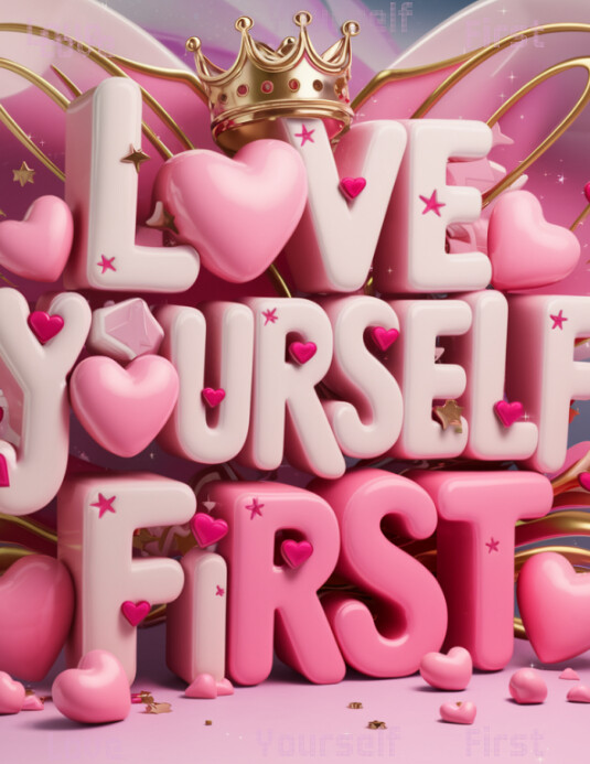 Joyful Love Yourself Motivation Quote Flyer Template | PosterMyWall