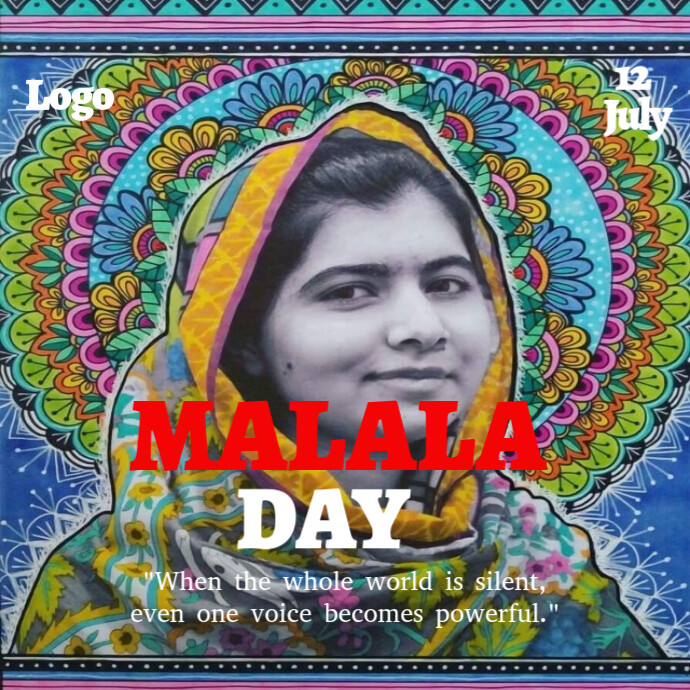 Joyful Malala Day Template Design Logo | PosterMyWall