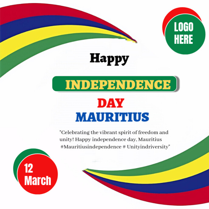 Joyful Mauritius Independence Day Album Cover Template | PosterMyWall
