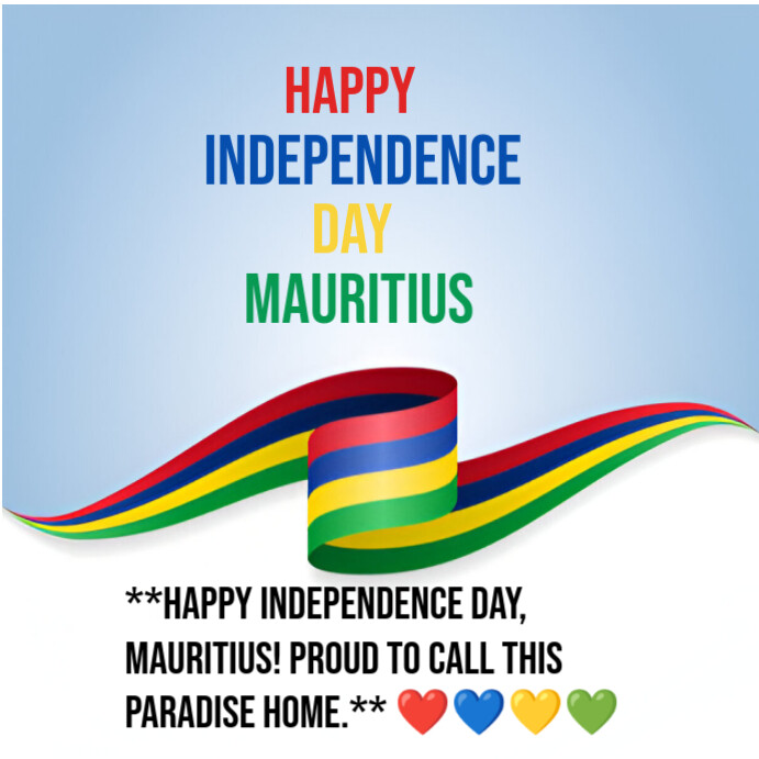 Joyful Mauritius Independence Day Instagram Post Templat | PosterMyWall