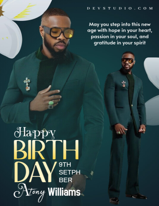Joyful Men Birthday Flyer (us Letter) Template | PosterMyWall