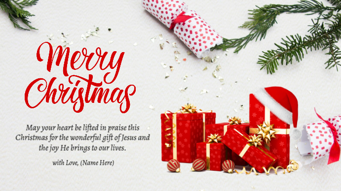 Joyful Merry Christmas Youtube Thumbnail Template | PosterMyWall