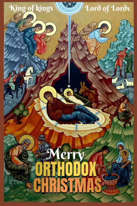 Joyful Merry Orthodox Christmas Template Poster | PosterMyWall