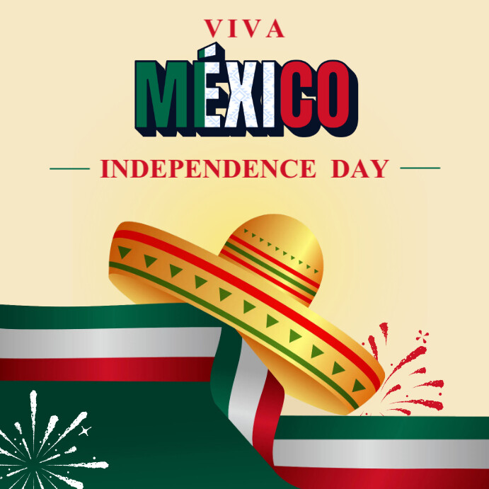 Copy of Joyful Mexico Independence Day Wish Flyer Template Design ...