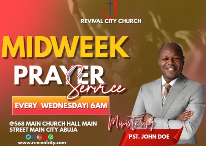 Joyful Midweek Prayer Service Postcard Template | PosterMyWall