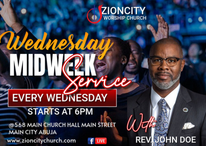 Copy of Joyful Midweek Wednesday Service Postcard | PosterMyWall
