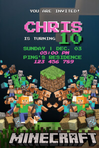 Birthday - Minecraft Template | PosterMyWall