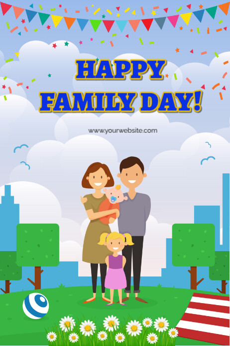 joyful minimal happy family day poster Modelo | PosterMyWall