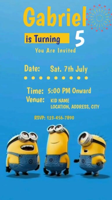 Copy of Joyful Minions Theme Birthday Party Digital | PosterMyWall